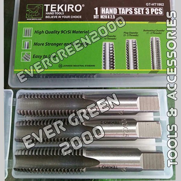 Jual Hand Tap Drat Set 3 Pcs Tekiro M20 X 2.5 (20 Mm) - Alat Bikin ...