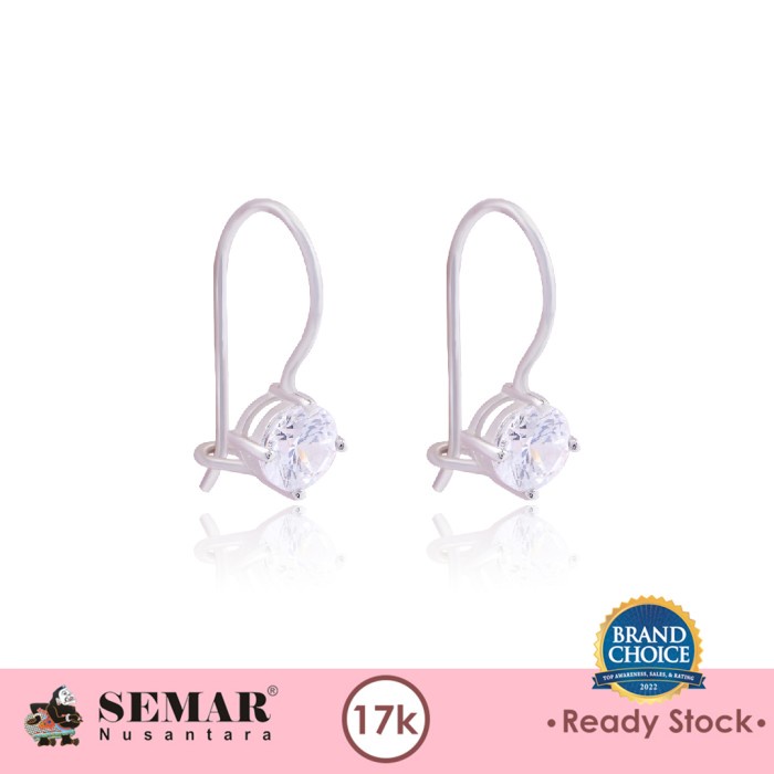 Jual Anting Emas Solitaire Desi White Gold 17K Semar Nusantara | Shopee ...
