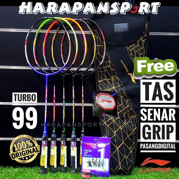 Jual Raket Raket Badminton Lining Turbo 99 Turbo99 Original 100% ...