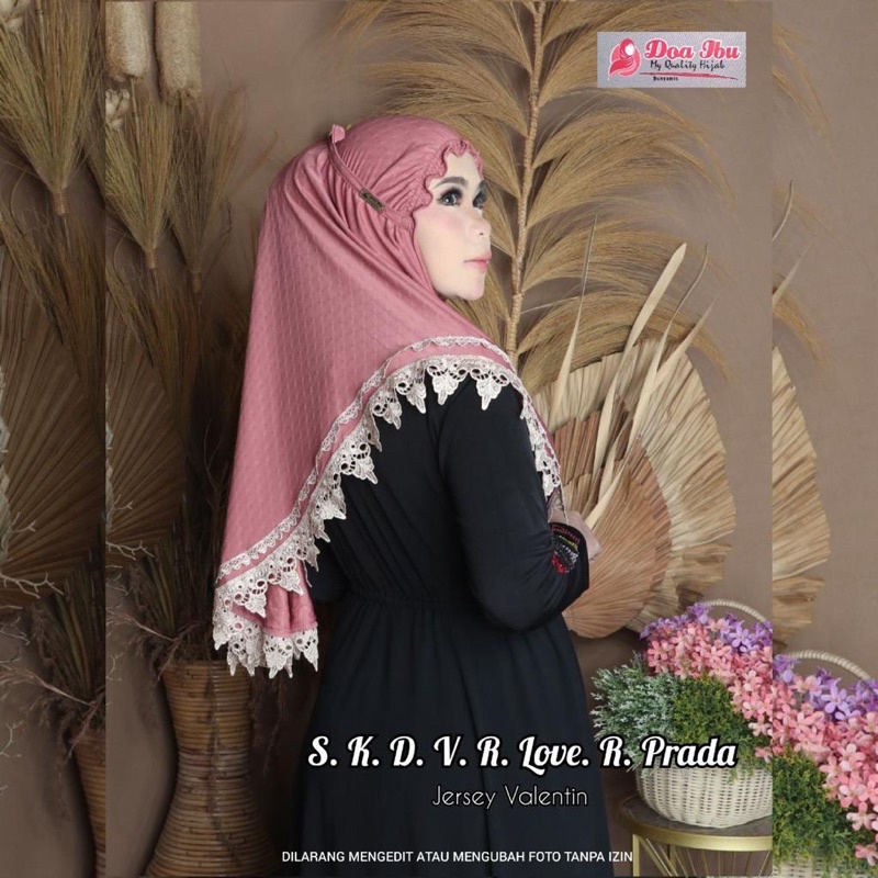 Jual JILBAB LOVE RENDA PRADA ORIGINAL DOA IBU ~ HIJAB TALI NON PET DOI ...