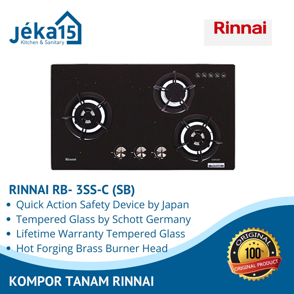 Jual Rinnai RB-3SS-C (SB)/(GB)/(SS) Kompor Gas Tanam | Shopee Indonesia