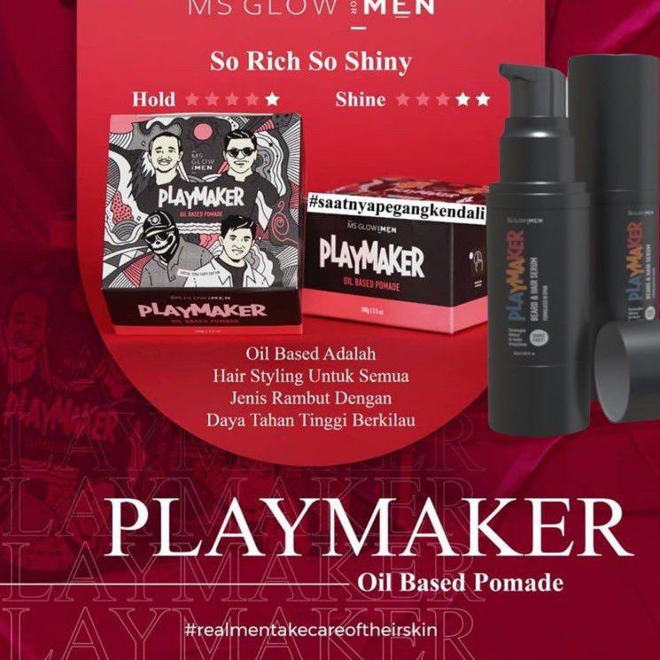 Jual PRODUCT IMPOR MS GLOW POMADE PLAYMAKER FOR MEN HAIR PACKAGE HAIR ...