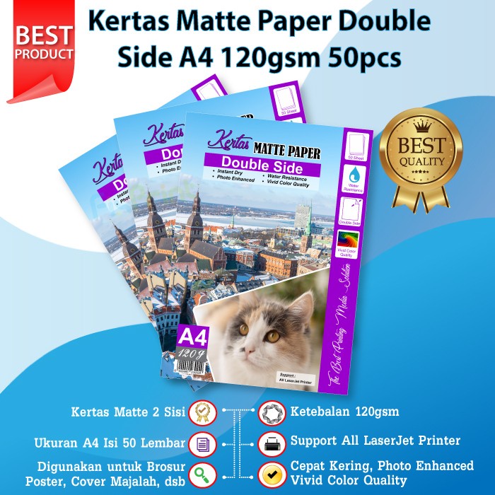 Jual Kertas Matte A4 120gsm 1 pack/50pcs | Shopee Indonesia