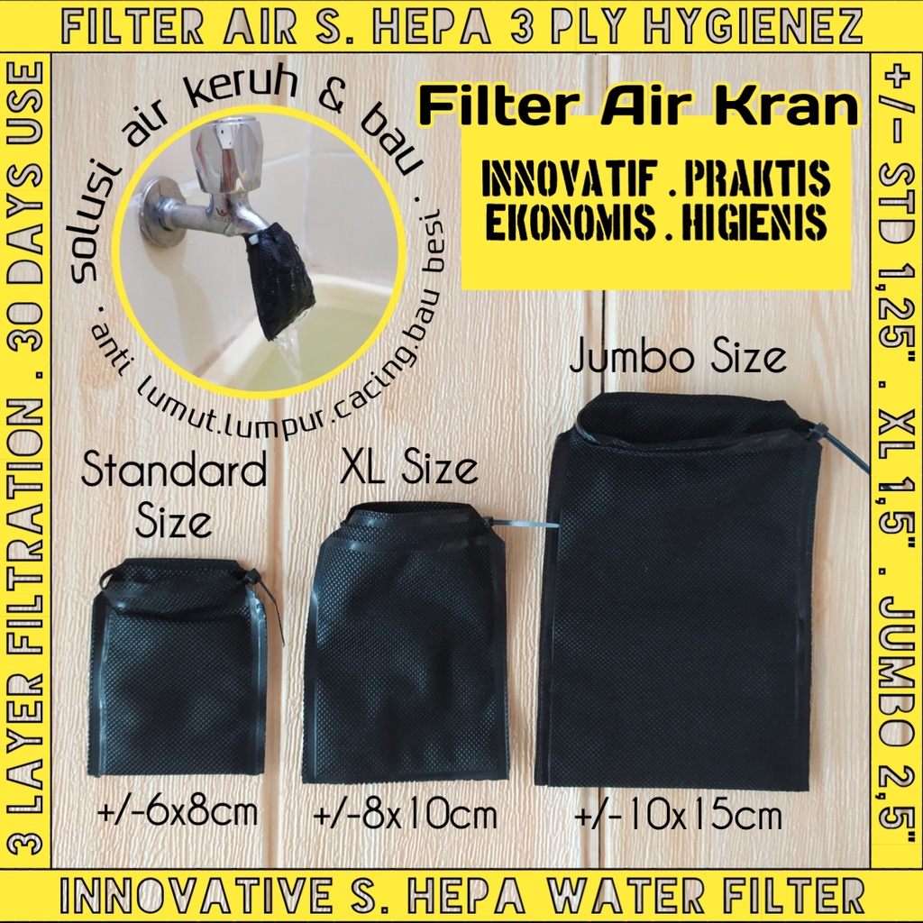Jual Filter Air Kran XL JUMBO Saringan Kain 3 Lapis Semi Hepa Terbaik ...
