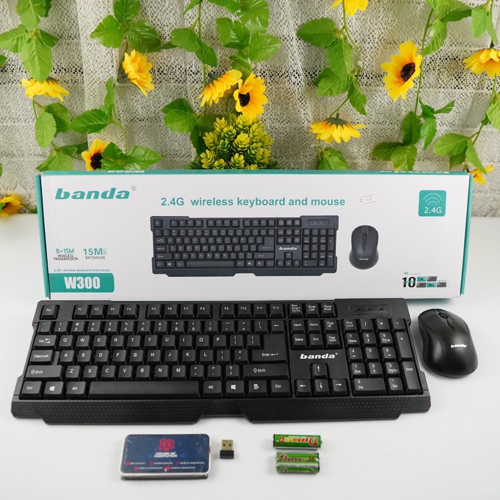 Jual KEYBOARD AND MOUSE BANDA WIRELESSS W300 | Shopee Indonesia