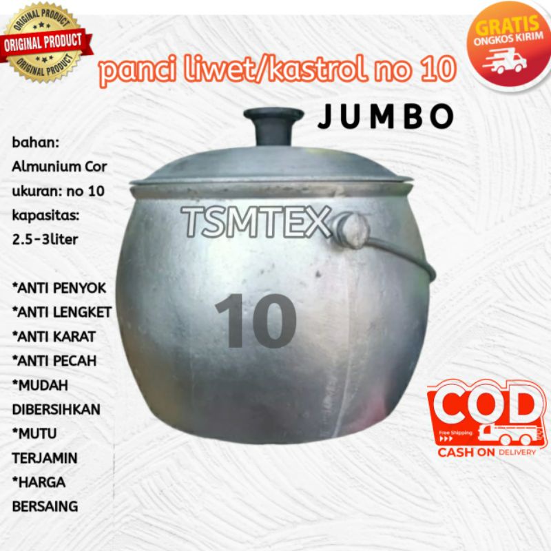 Jual Kastrol liwet No 10 panci Periuk serbaguna perabot dapur | Shopee ...
