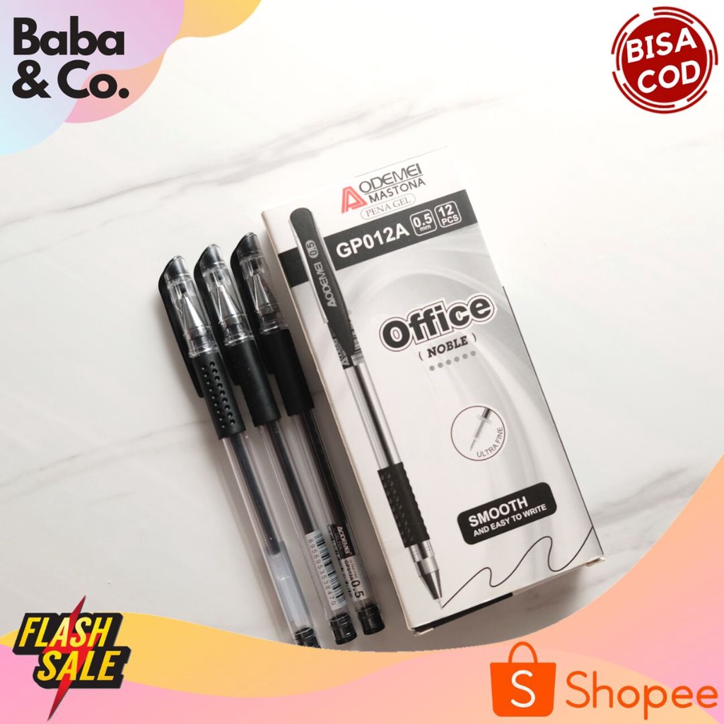 Jual PULPEN MIMI HITAM OFFICE AODEMEI 1 LUSIN ISI 12 PCS PEN GEL HITAM ...