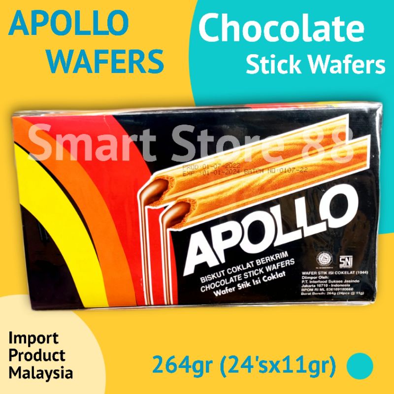 Jual APOLLO CHOCOLATE STICK WAFERS 264GR ISI 24 COKLAT WAFER STIK ...