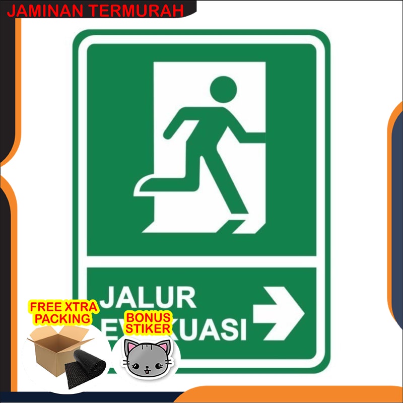 Jual Terlaris sign akrilik JALUR EVAKUASI / rambu jalur evakuasi arah ...