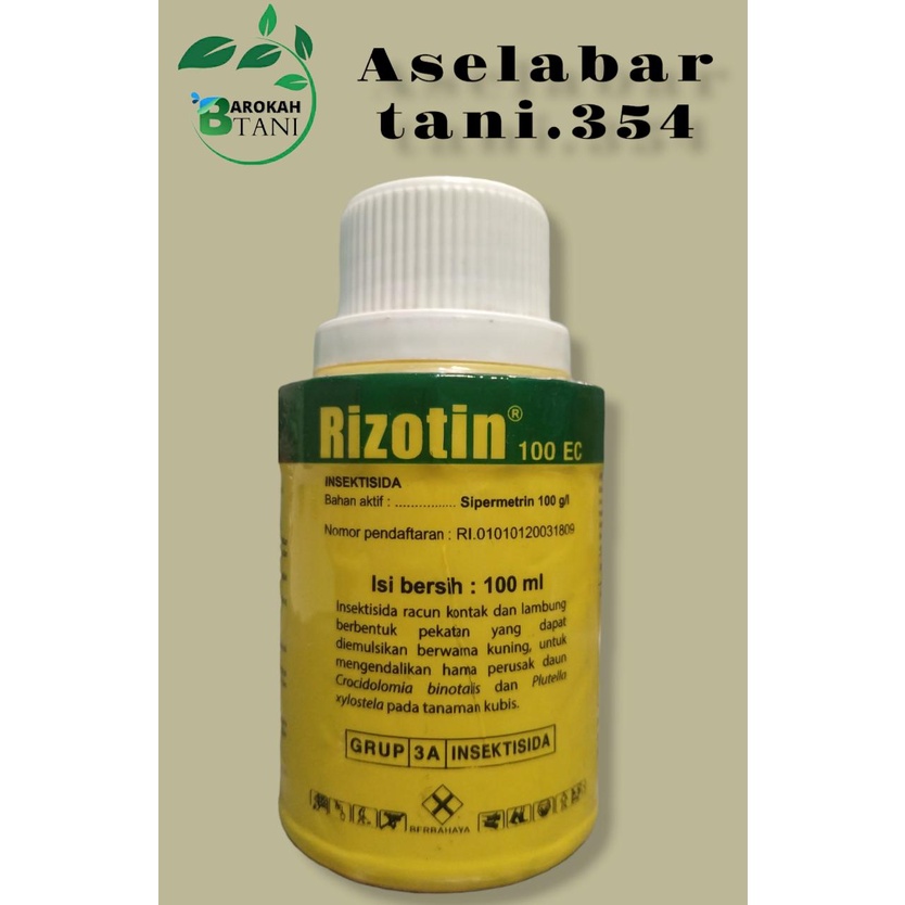 Jual INSEKTISIDA RIZOTIN 100 EC 100 ML BAHAN AKTIF SIPERMETRIN 100 g/l ...