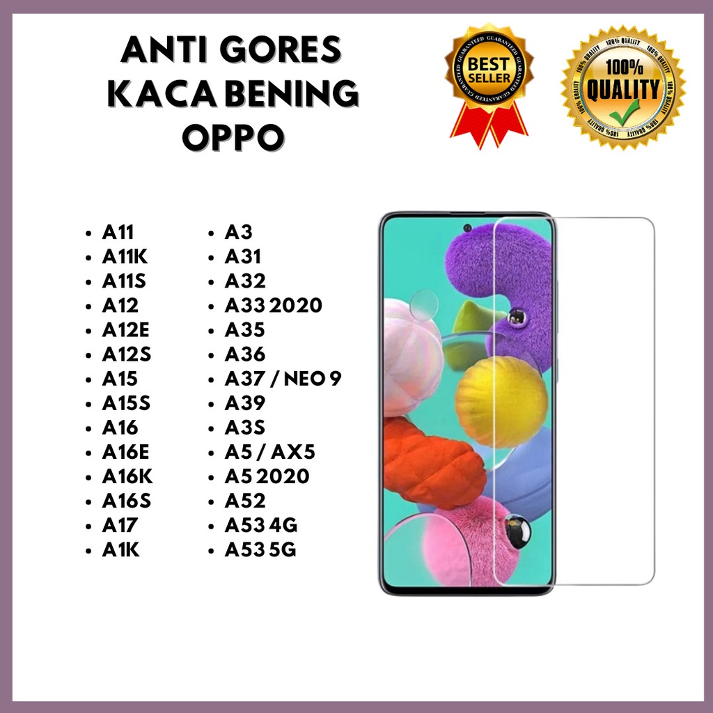 Jual TG BENING - OPPO A11-A11K-A11S-A12-A12E-A12S-A15-A15S-A16-A16E-A16K-A16S-A17-A1K-A3-A31-A32 ...
