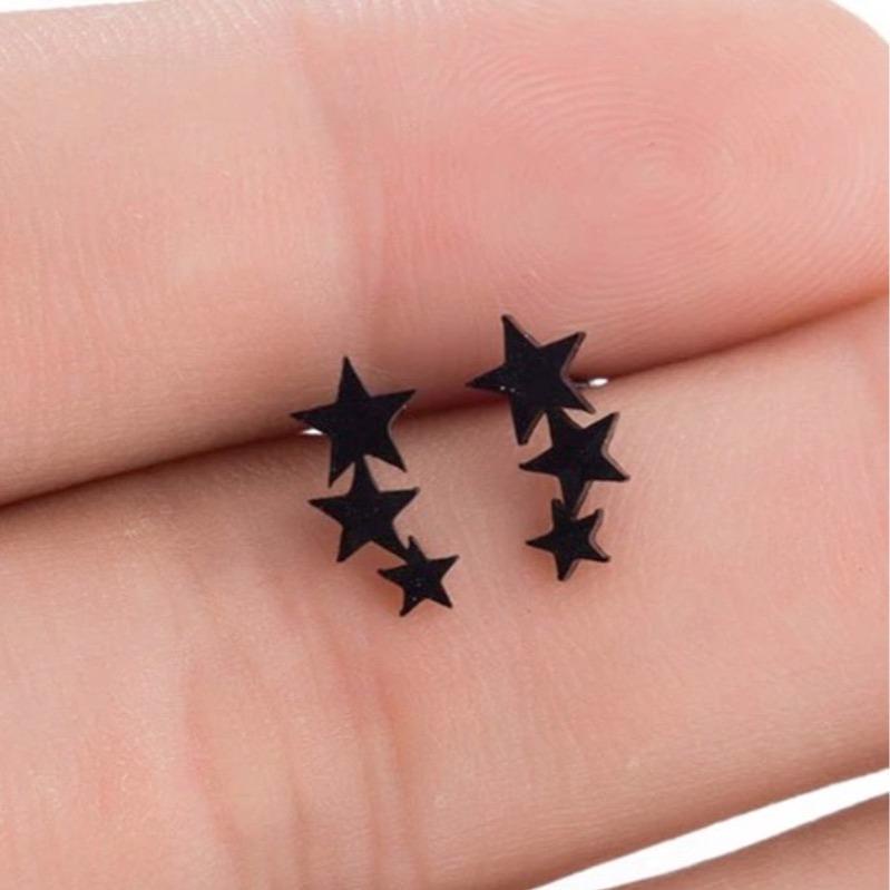 Jual Anting Tusuk Mini Hitam Korea Stainless Stud Korea Fashion ...