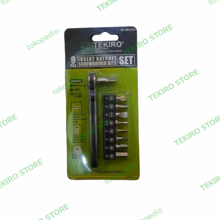 Jual obeng + kunci L set 9 pcs TEKIRO insert rachet screwdriver bits ...