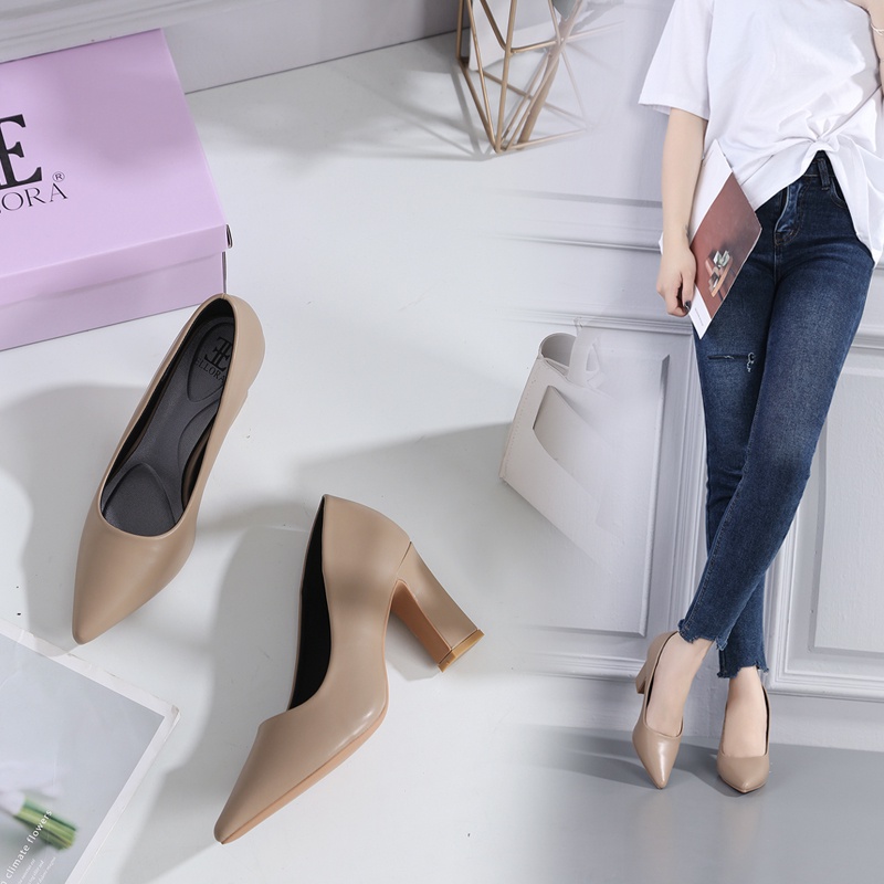 Jual ELLORA EM-3900 Sepatu Hak Wanita Kerja Import 8cm | Shopee Indonesia