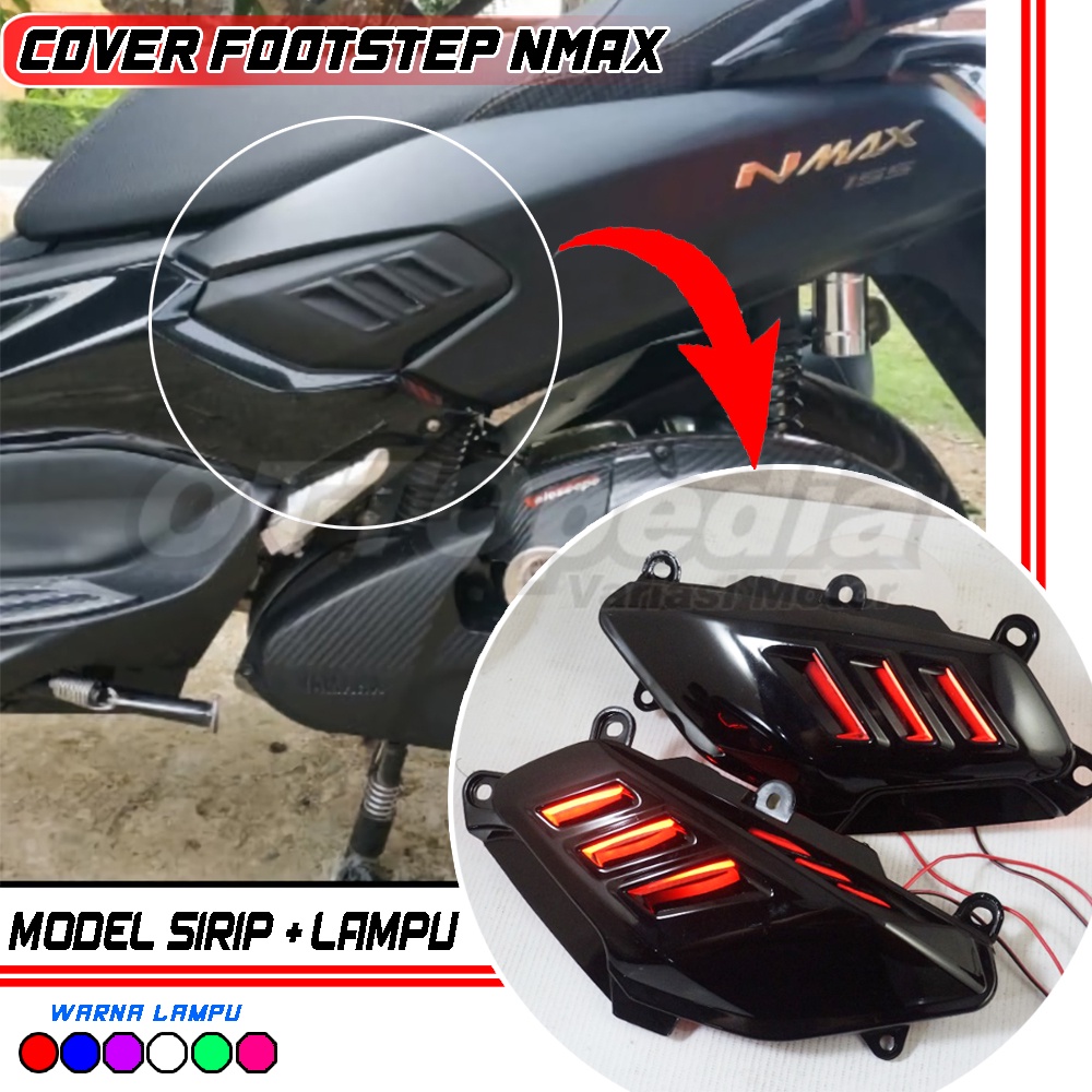 Jual Cover Body Samping NMAX Sirip Hiu + Lampu LED yamaha NMAX OLD ...
