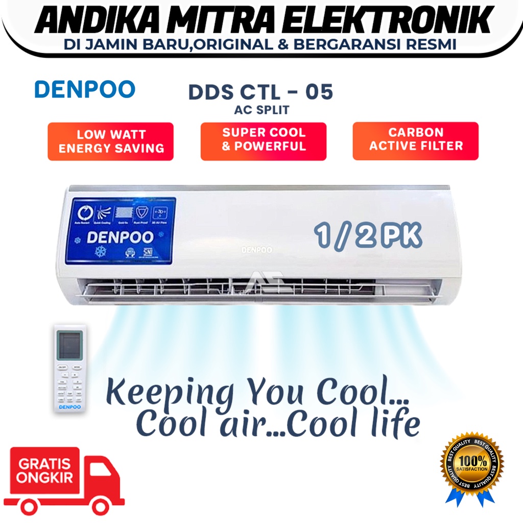 Jual AC Split Pendingin Ruangan 1/2 PK dan 1 PK Terbaru dan Super Hemat ...