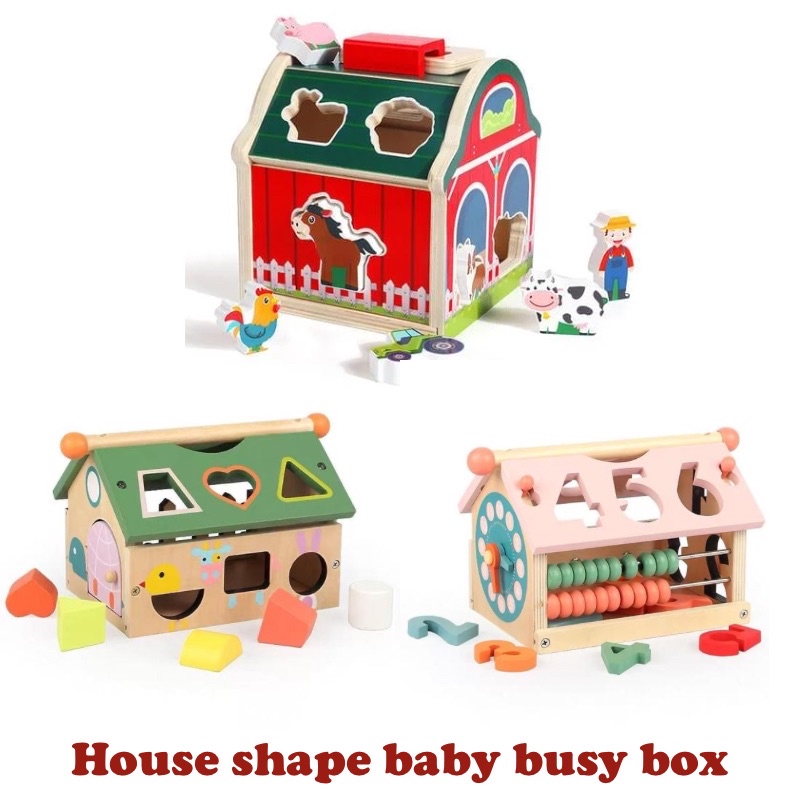 Jual baby busy box house shape sorter mainan motorik anak mainan ...