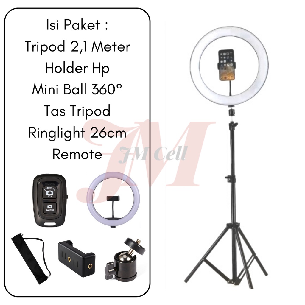 Jual Paket Terlengkap Tripod Hp 2,1 Meter Live Streaming / Tripod For Selfie Konten Video ...