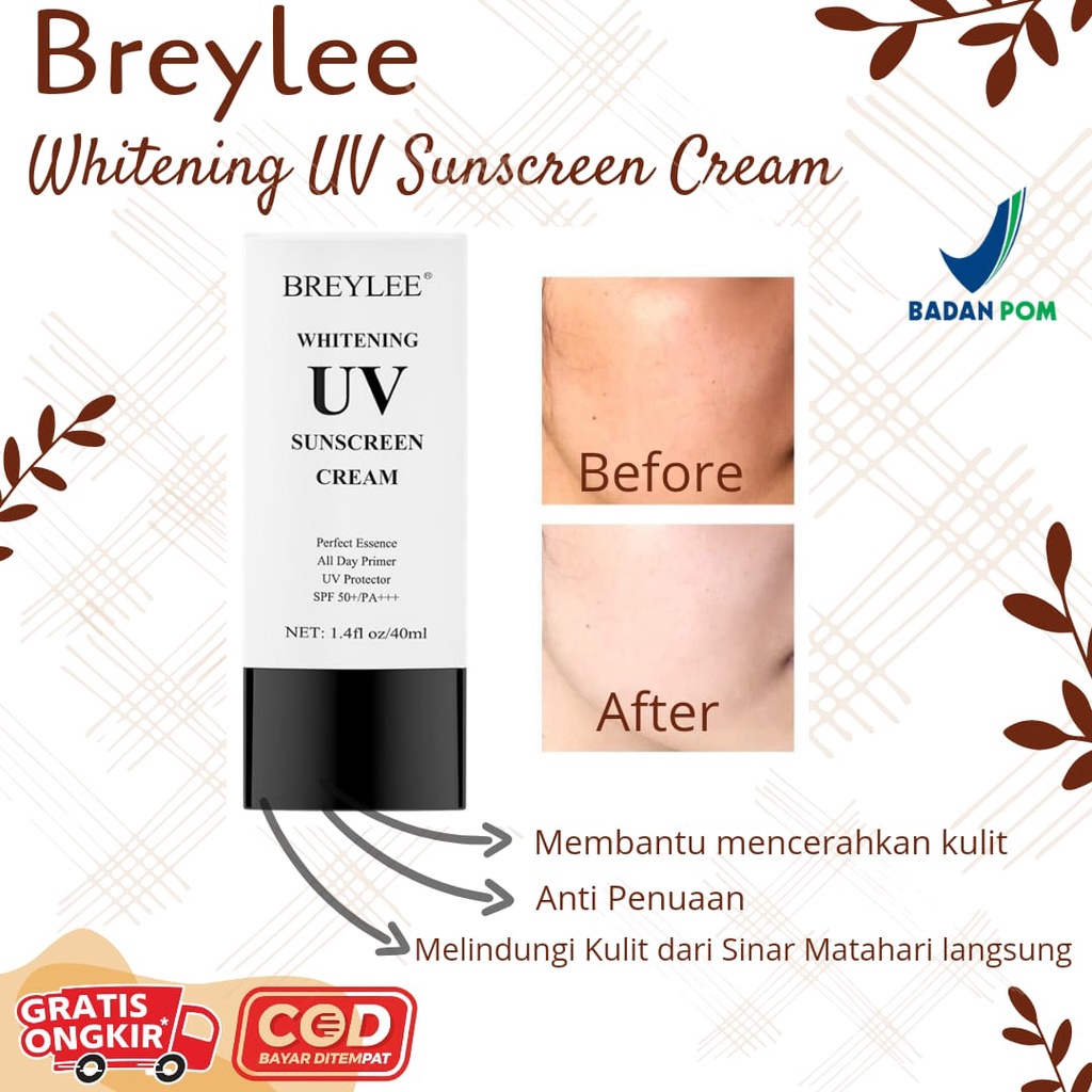 Jual Breylee Whitening UV Cream Sunscreen Pelindung Dari Sinar Matahari ...