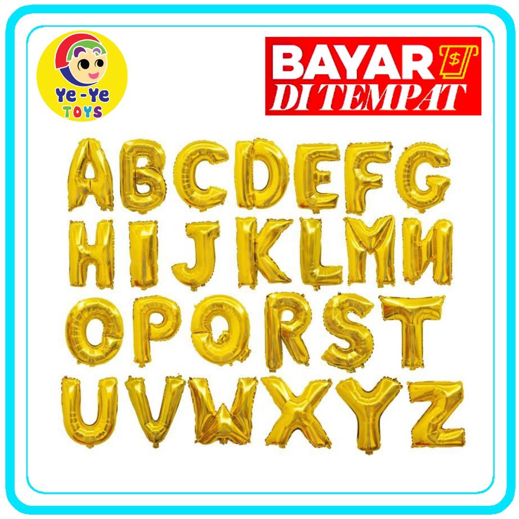Jual BALON FOIL HURUF 40CM BALON HURUF BALON ULANG TAHUN GOLD | Shopee ...