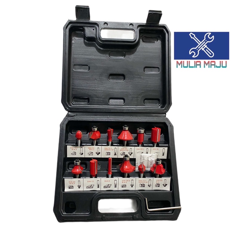 Jual Mata profil kayu 1/4in 12pcs BELTER/mata router mata profil ukir ...