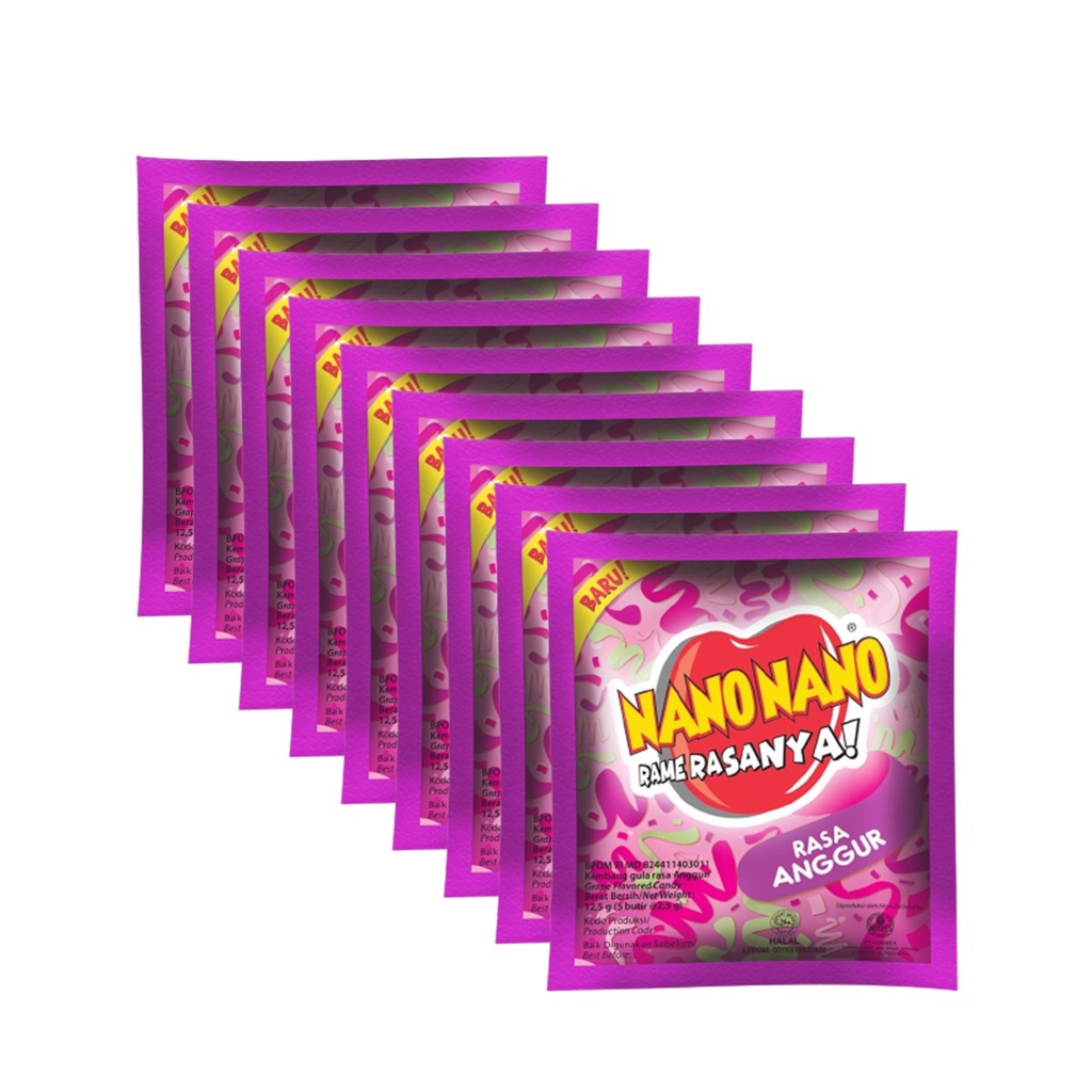 Jual Nano Nano Permen Rasa Anggur 9 x 12 gr | Shopee Indonesia