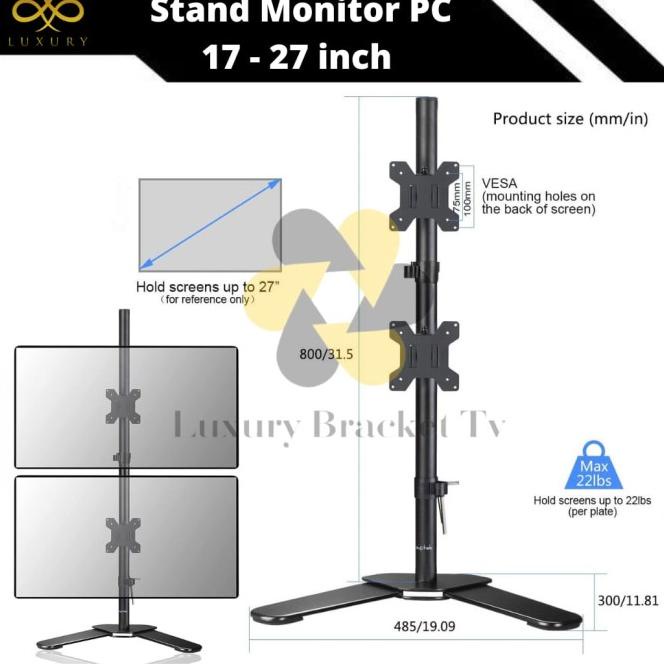 Jual Bracket Dual Monitor Arm Desk Stand 13-27 Inch Braket Stand Meja ...