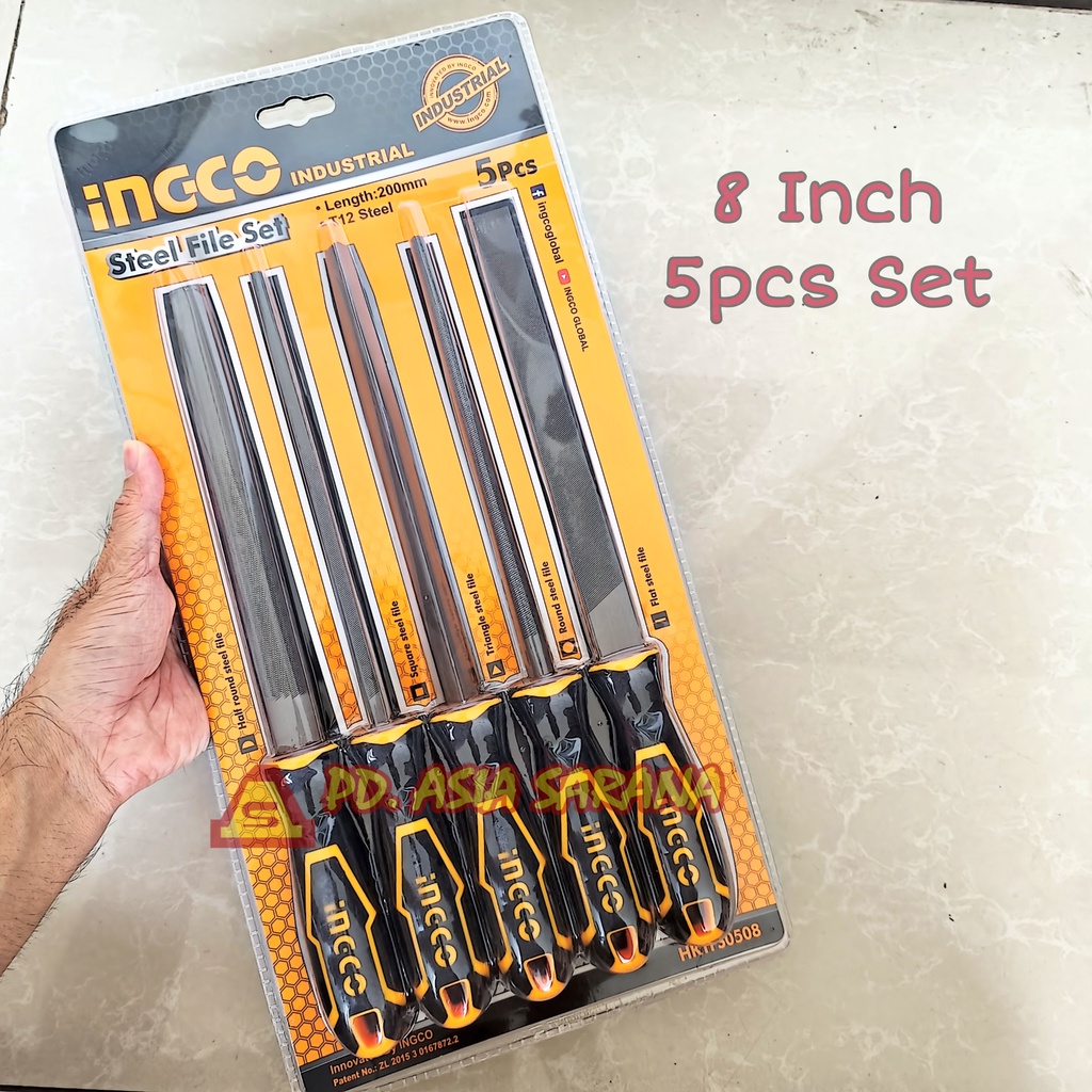 Jual Kikir Besar 5pcs Set 8" Inch INGCO HKTFS0508 Steel File Ukir Kayu ...