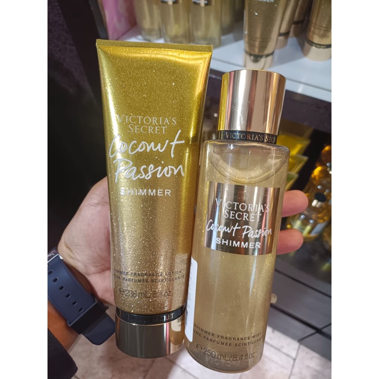 Jual VS Victoria's Secret Core Coconut Passion Shimmer Fragrance Body Mist Body Lotion Original ...