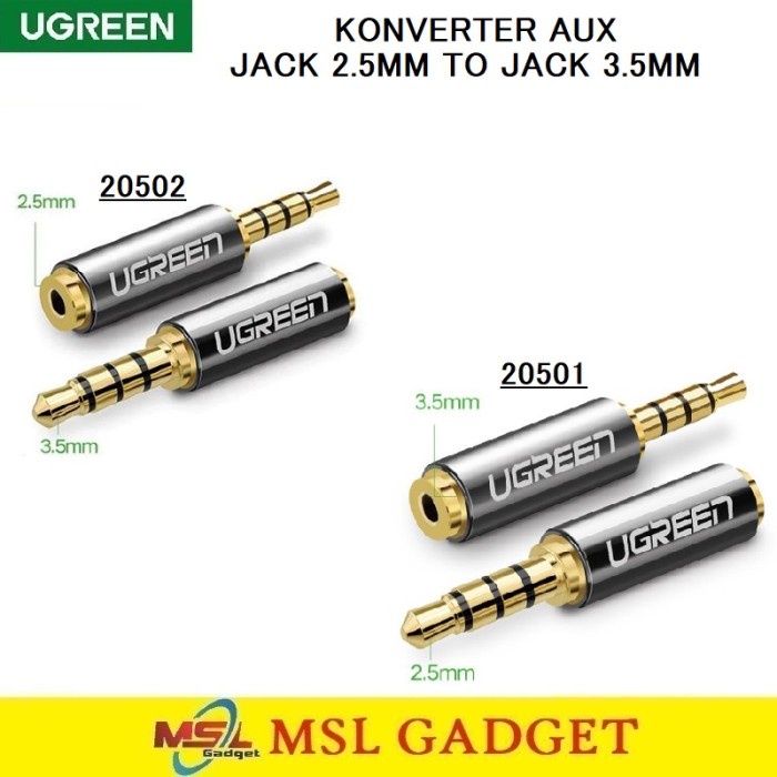 Jual UGREEN Adapter Konektor Konverter Audio Aux Jack 3.5mm to 2.5mm Male to Female 20501 20502 ...