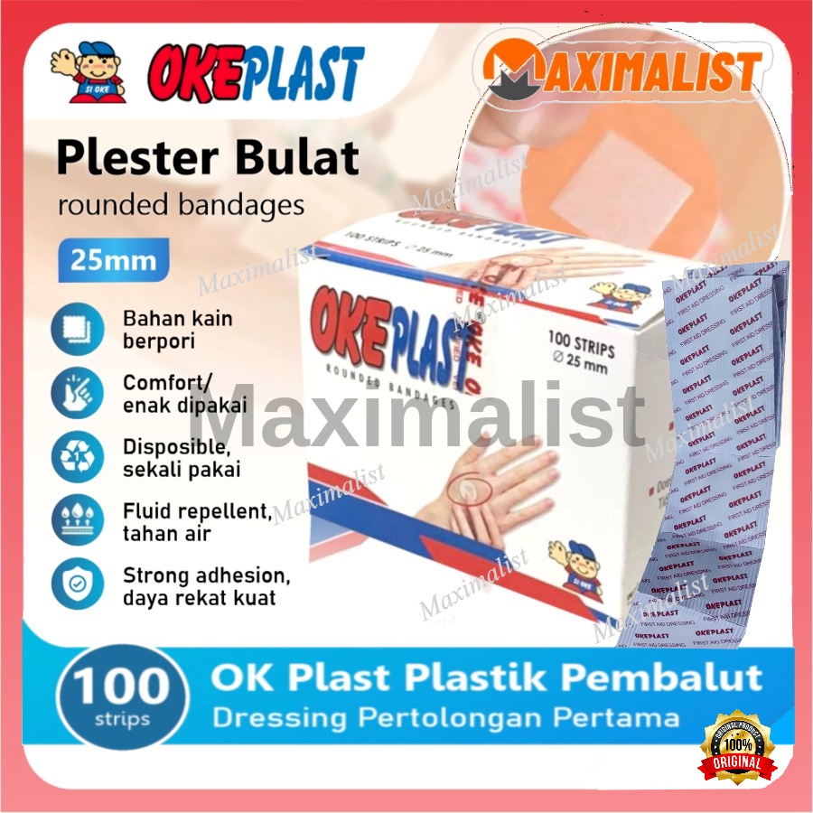 Jual OkePlast - Plester Bulat OkePlast - Plester Penutup Luka - Plastik ...