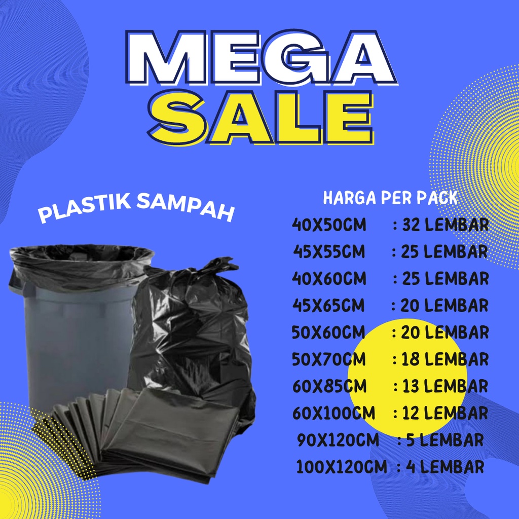 Jual Plastik sampah Trashbag per pack Kantong sampah aneka ukuran harga perpack ukuran kecil ...