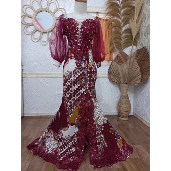 Jual Rnddress mermaid batik streech lengan tile balon | Shopee Indonesia