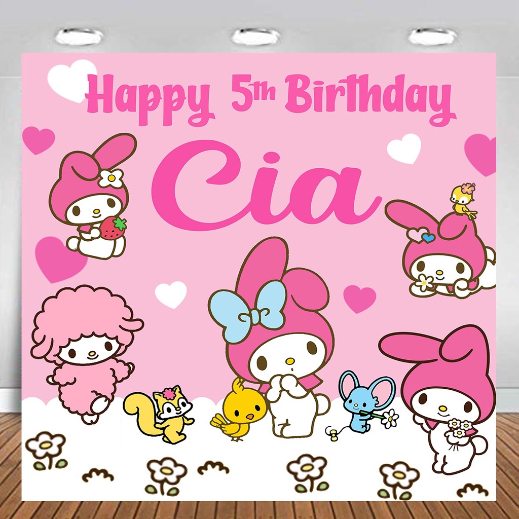 Jual My Melody Backdrop Birthday / Banner Flexi Ulang Tahun / Hiasan ...