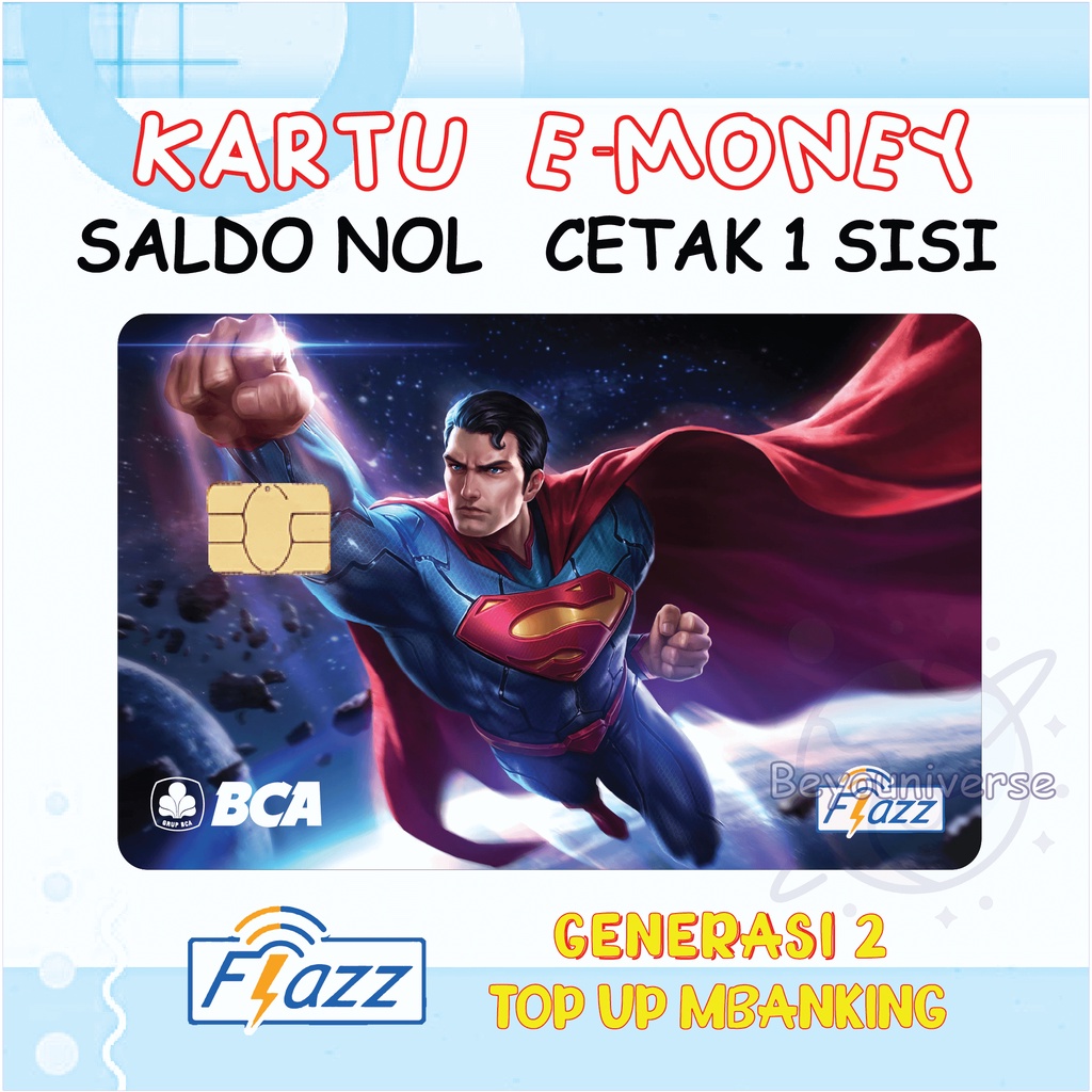 Jual Kartu FLAZZ BCA Gen 2 Gambar Superhero Superman Custom Batman Pahlawan Keren Tokoh Anak ...