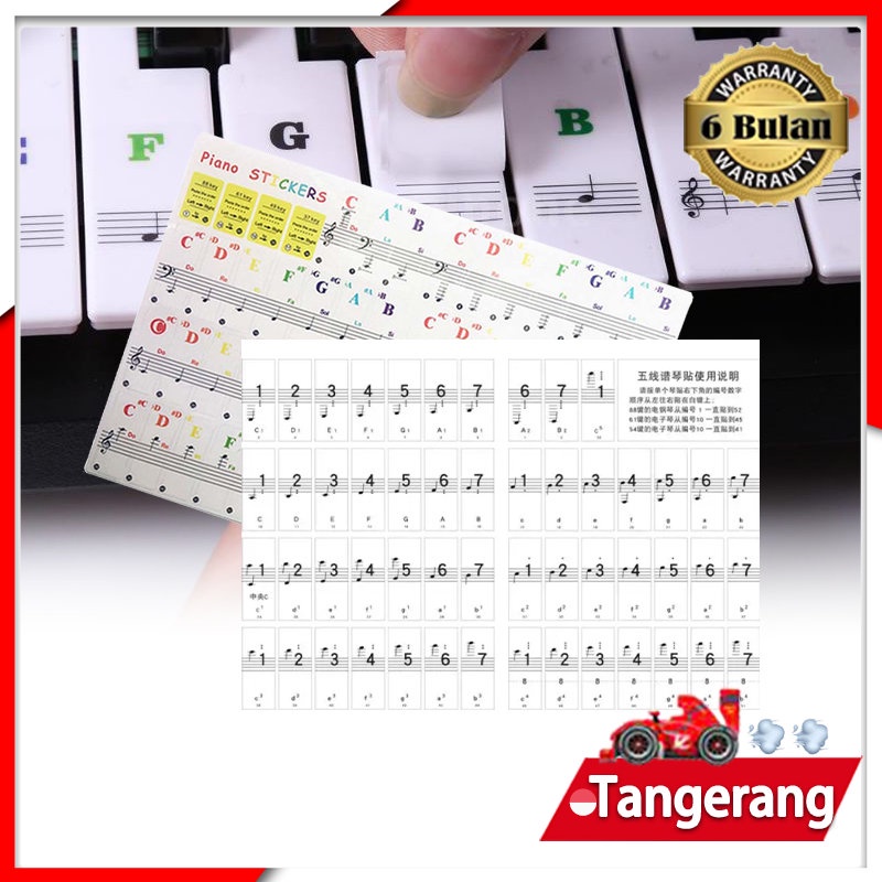 Jual Sticker Tuts Piano Keyboard / Stiker Piano Keyboard / Piano Key ...