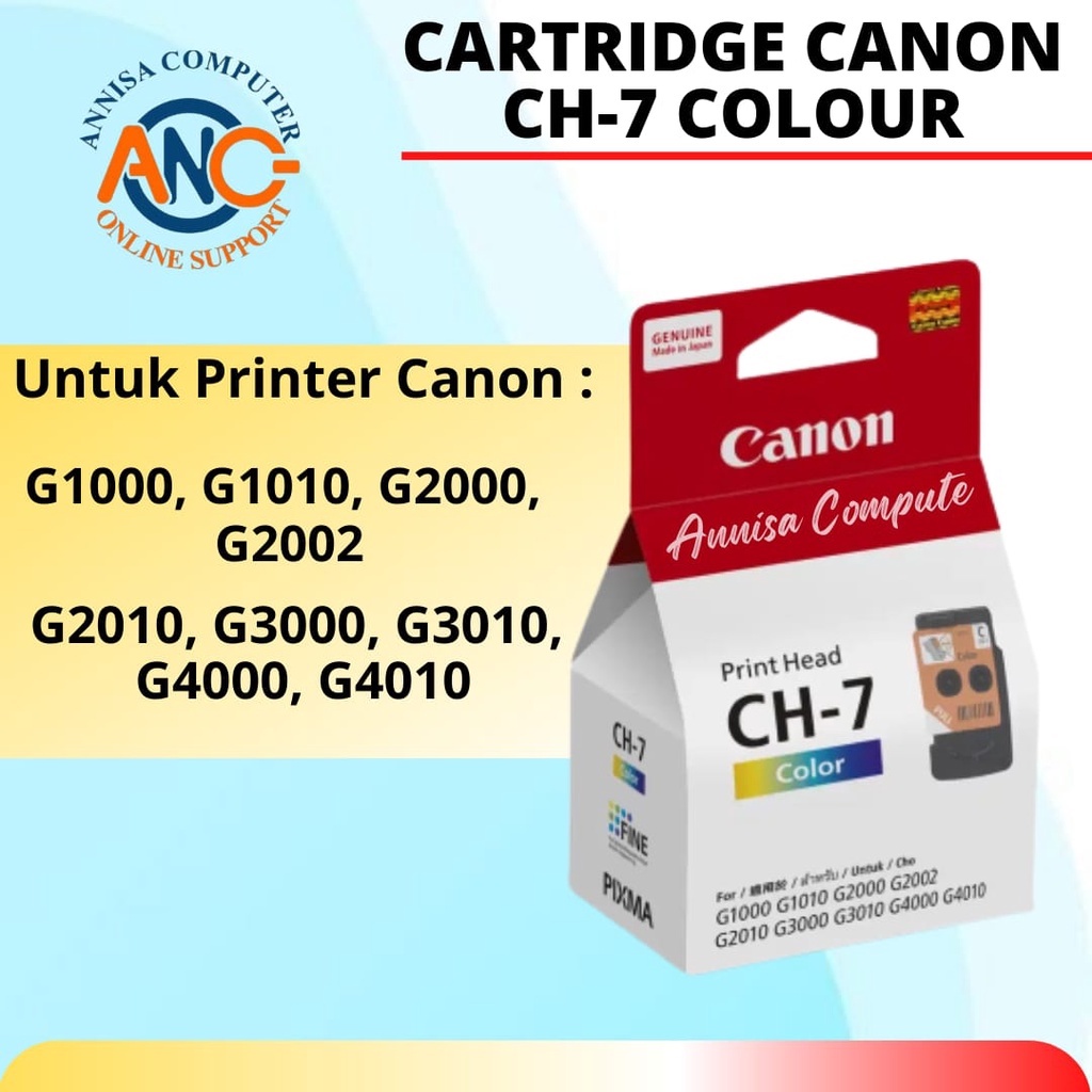 Jual HEAD CARTRIDGE CANON CH-7 / PRINTER G1010 G2010 G3010 TINTA CH7 ...
