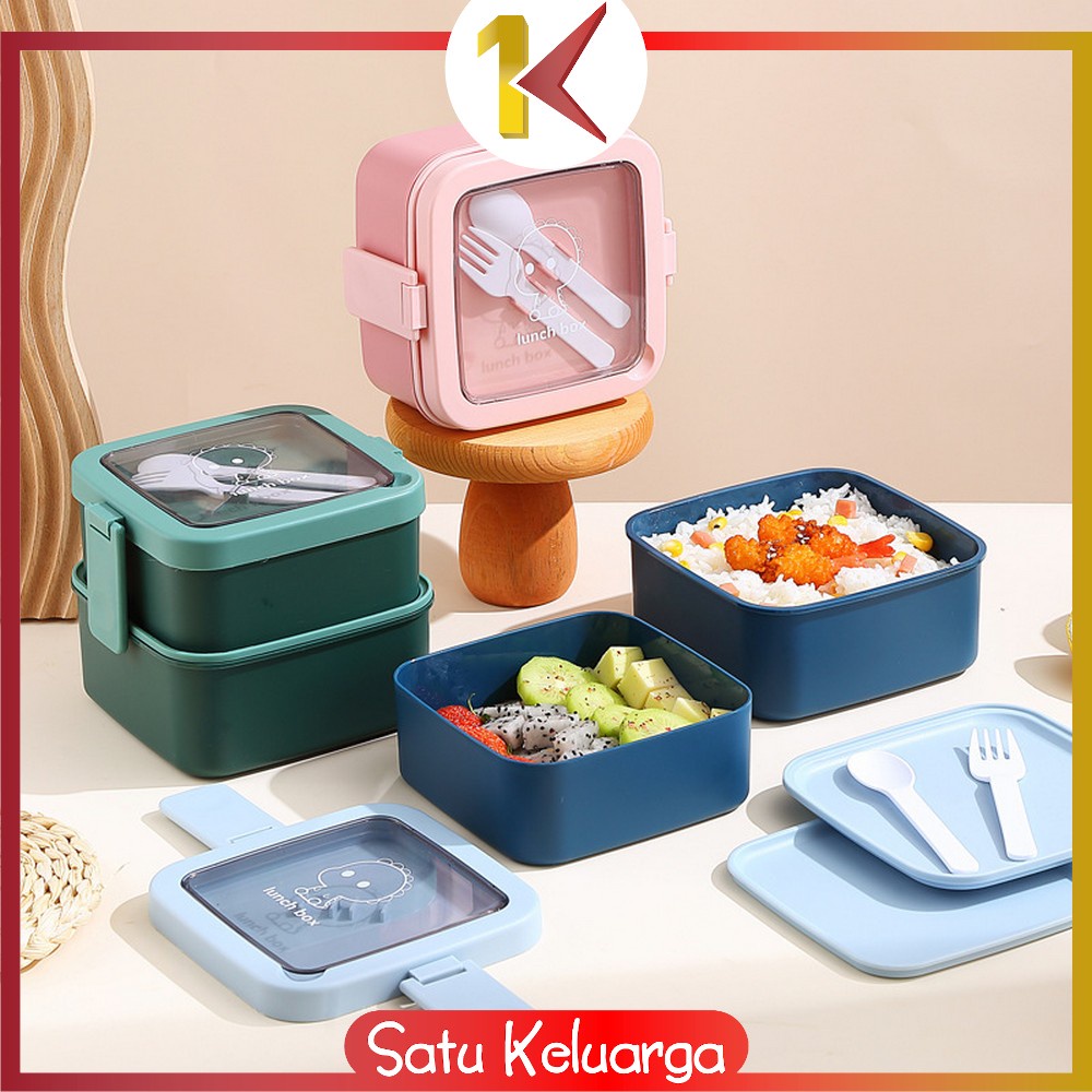 Jual SK-C695 Lunch Box Set Tempat Makan 2 Susun Stackable BPA FREE / Kotak Bento Tingkat Dengan ...