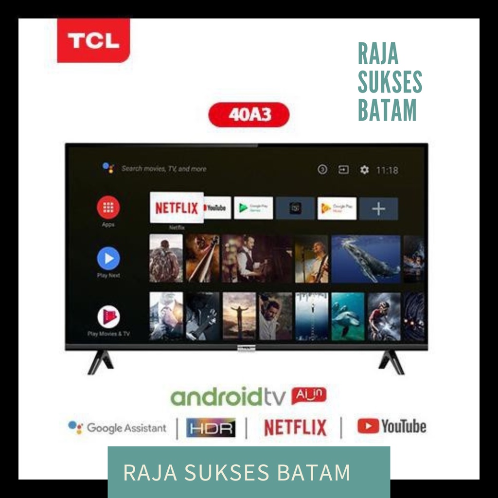 Jual LED TV TCL 40 Inch 40A3 Digital ANDROID Smart TV Google Certified ...