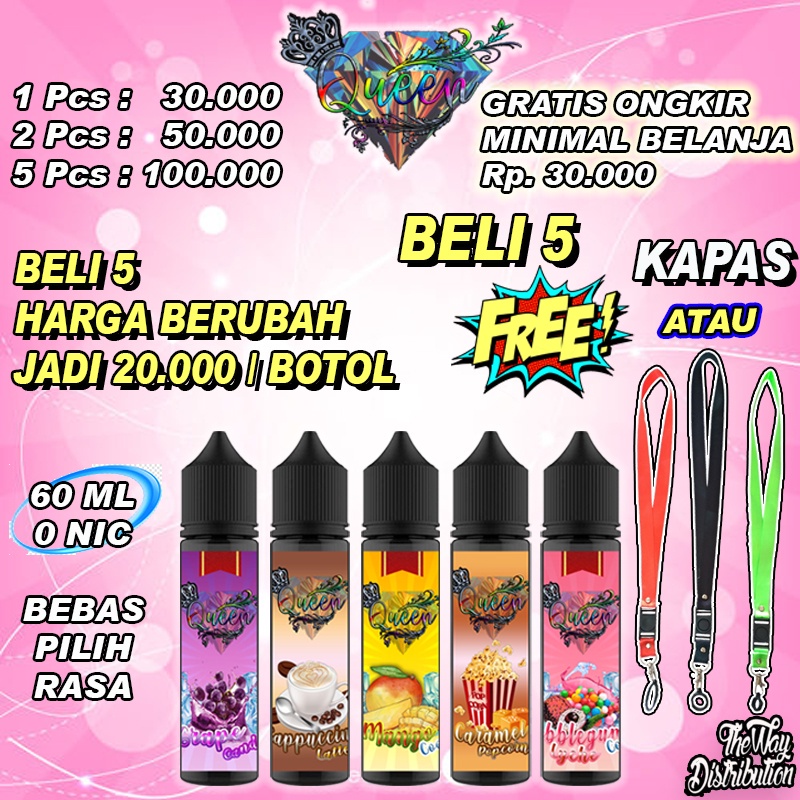 Jual Liquid Vape 60ML Liquids Queen Freebase 60 ML Pod Pods | Shopee ...