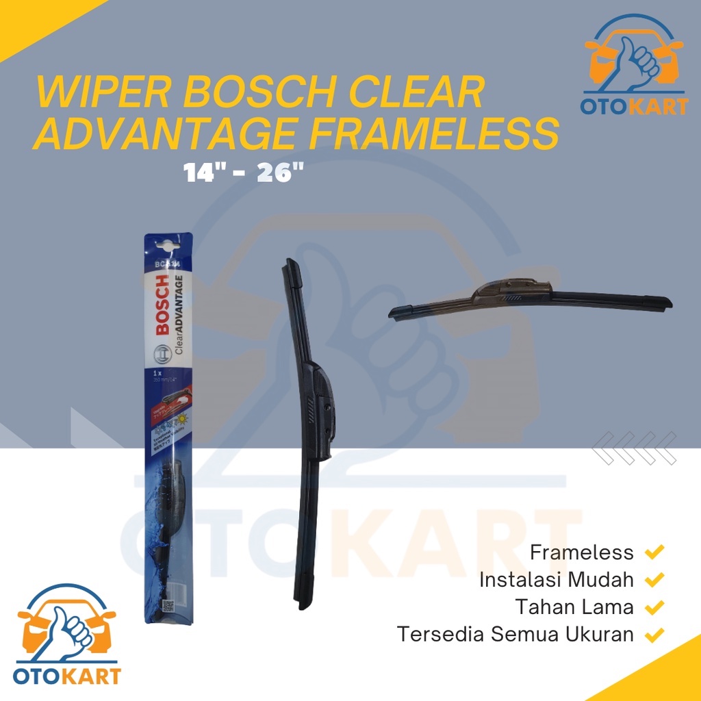 Jual WIPER MOBIL FRAMELESS BOSCH CLEAR ADVANTAGE ORIGINAL / WIPER MOBIL BANANA BOSCH FRAMELESS ...