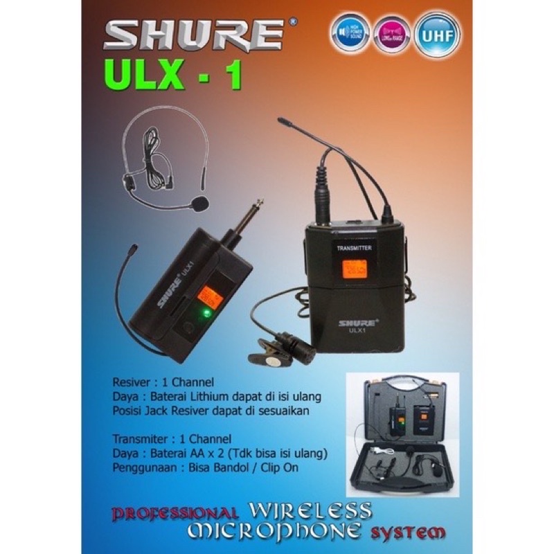 Jual Mic wireless ULX - 1 mic bando + mic jepit di baju UHF | Shopee ...