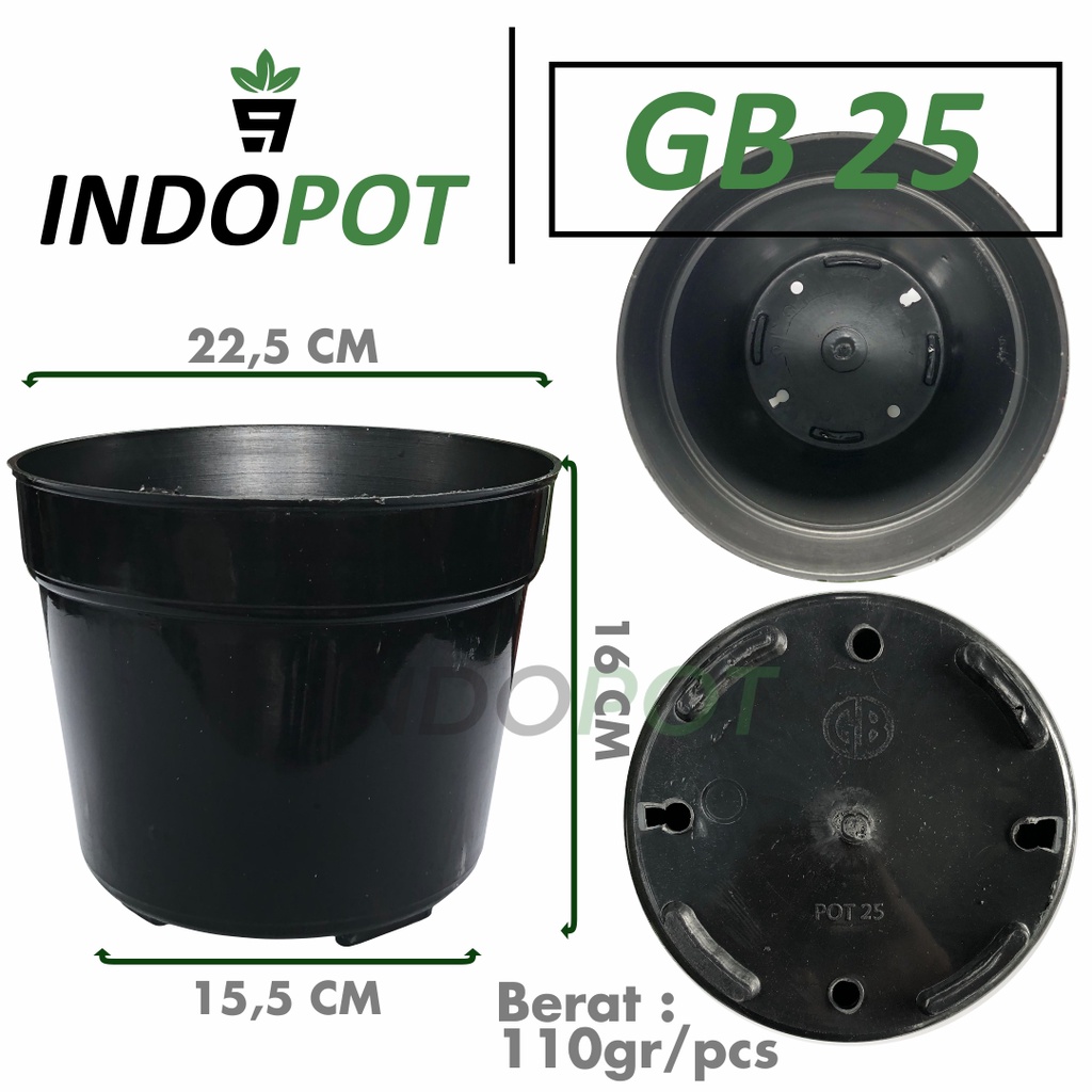 Jual Pot Hitam Ukuran 25 Berbagai Macam Merk Pot Bunga Hitam Tanaman ...