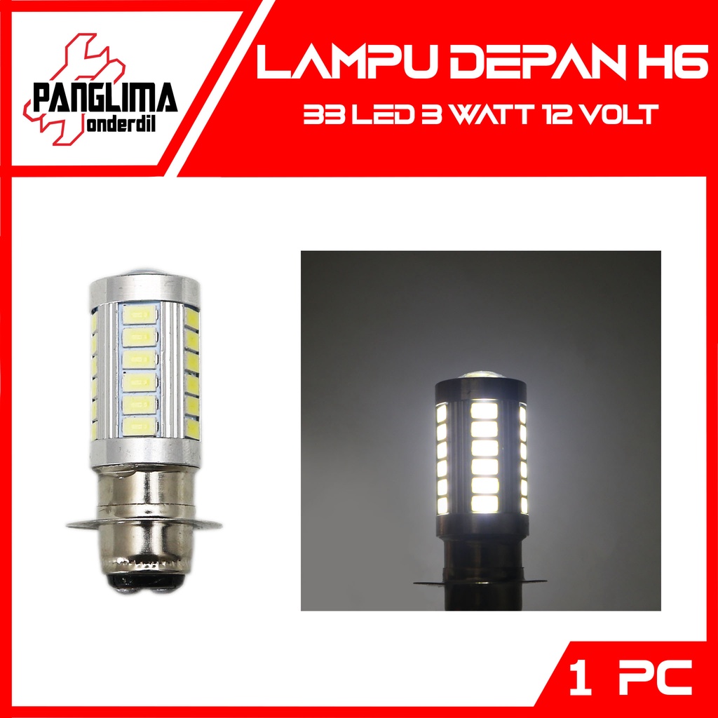 Jual Lampu Depan H6 33 LED 3 Watt 12 Volt Utama Super Terang Warna Putih Bisa Untuk Motor Matic ...