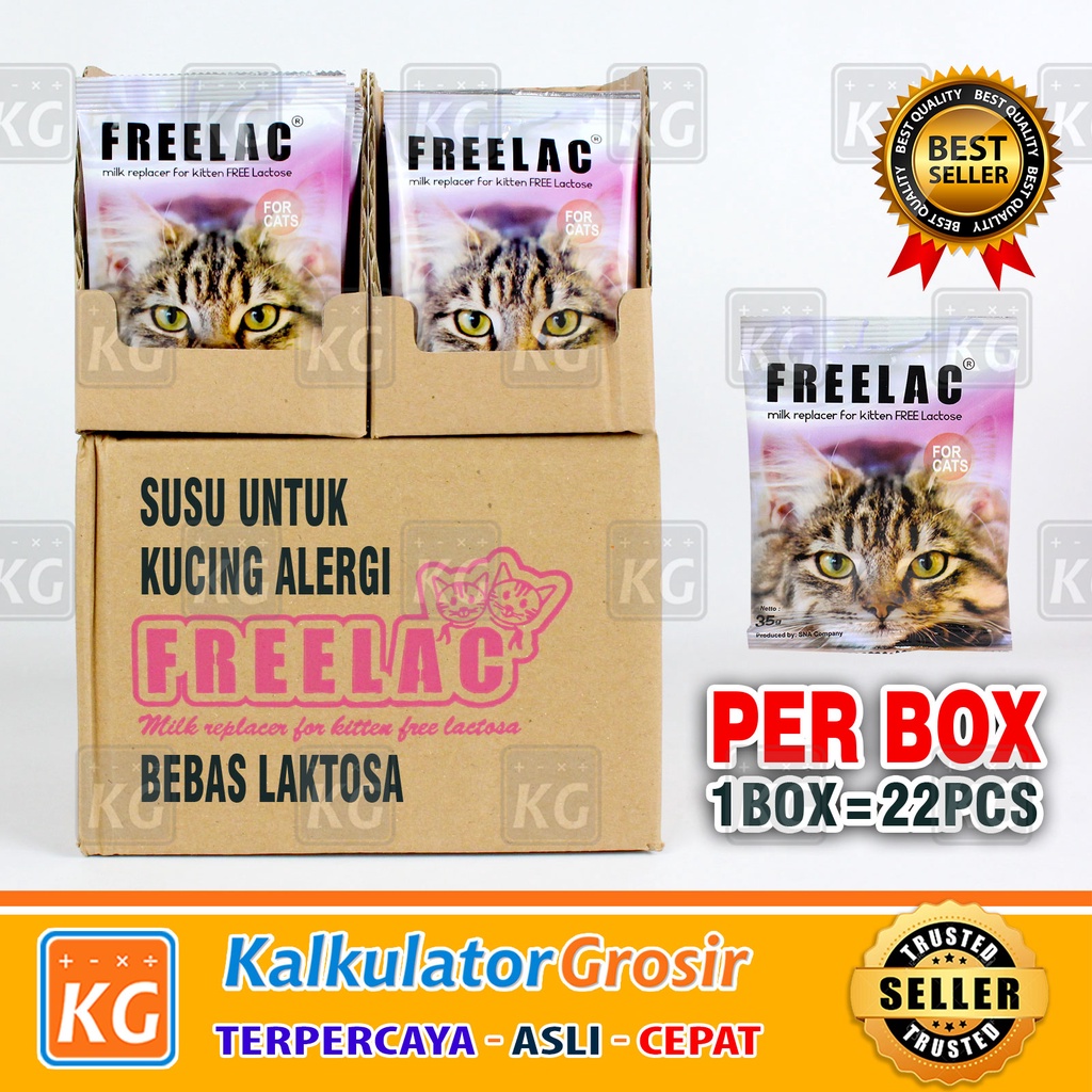 Jual Susu Kucing Alergi FREELAC Bebas Laktosa Milk Sachet 20gr Kitten ...