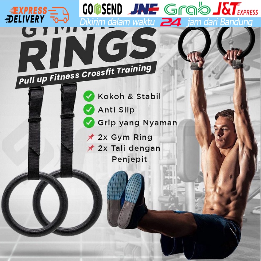 Jual ABS Gymnastic Ring Calisthenics Crossfit Pull Up Fitness Gym ...