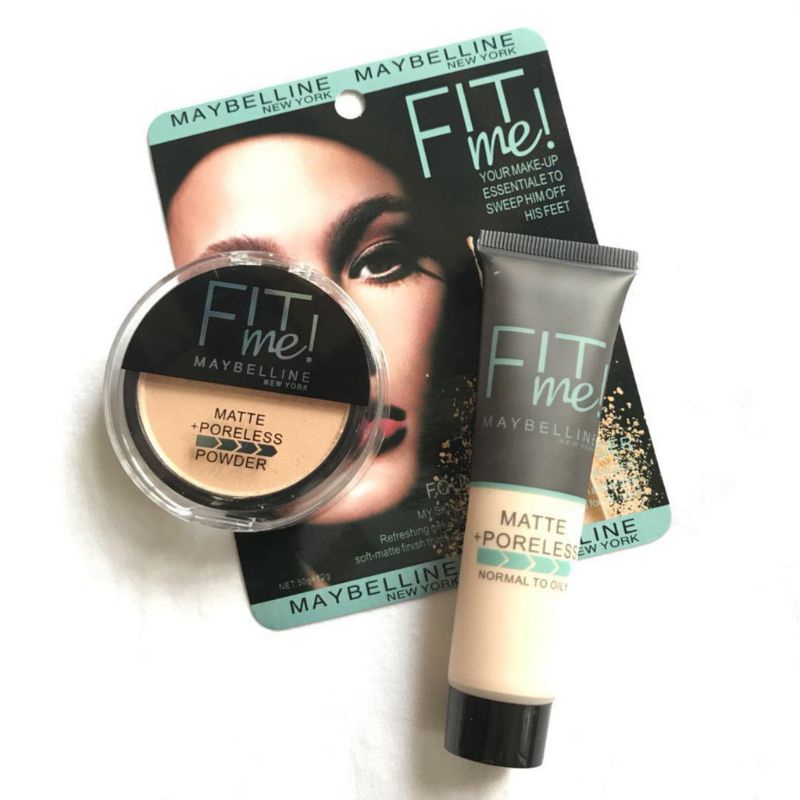 Jual Maybelline Fit Me Set 2 in 1 ( FOUNDATION & POWDER ) / FIT ME ...