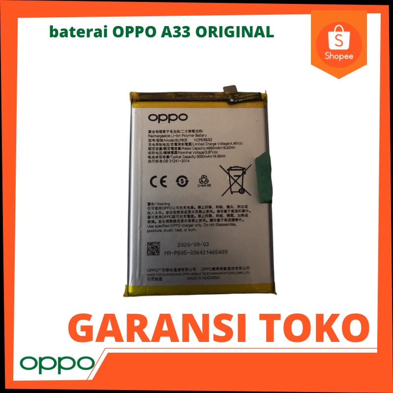 Jual baterai OPPO A33 ORIGINAL | Shopee Indonesia
