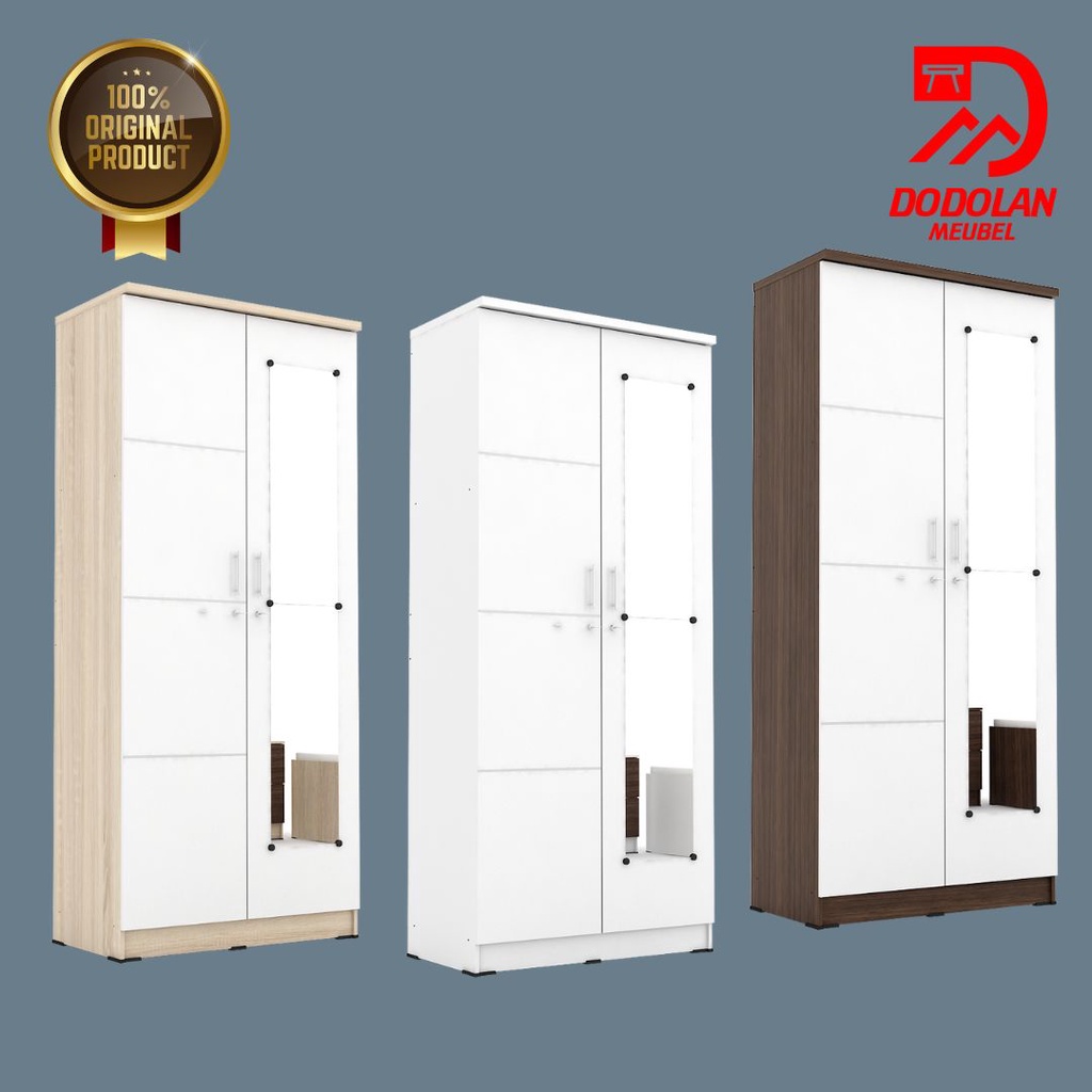 Jual DODOLAN MEBEL - ALBA 2MN LT Lemari Pakaian 2 Pintu Cermin Panjang ...