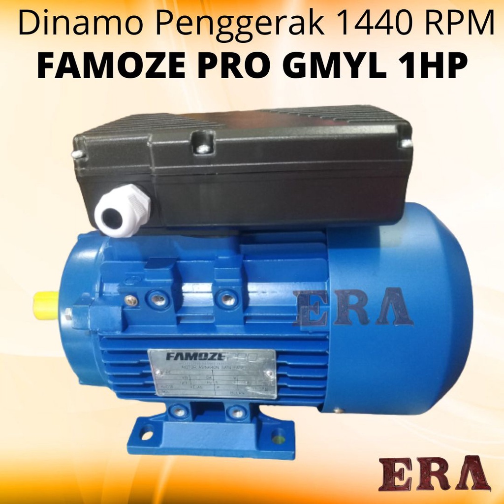 Jual FAMOZE - Dinamo GMYL 1HP 1PK 1 PHASE 0,75kW 1440RPM Dynamo Penggerak Listrik Putaran Lambat ...